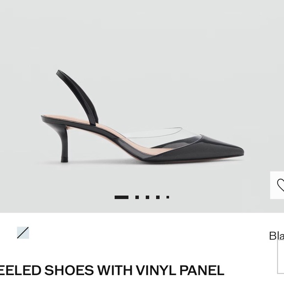 Mango | Shoes | Mango Black Heeled Shoes With Vinyl Detail | Poshmark